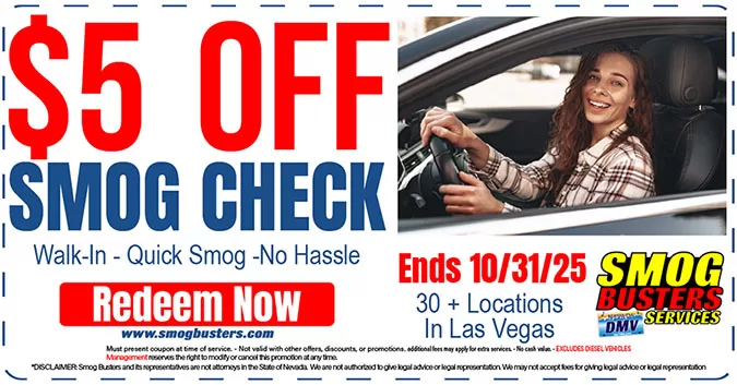 $5 Off Smog Check Coupon | Smog Busters Las Vegas
